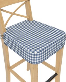 Sedák na židli IKEA Ingolf - barová barva tmavě modrá látka vzorované