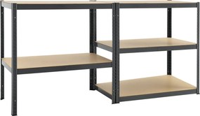 Juskys Kovový regál Basic 200 × 100 × 60 cm Barva: šedá