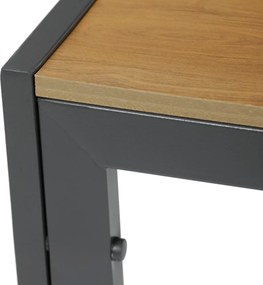 Stůl zahradní, deska polywood v dekoru dubu, šedá kovová konstrukce (150 x 89,5) cm