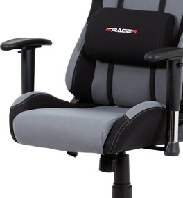 Kancelářská židle houpací mech., kovový kříž, šedá látka – opěrák 90°–180° Šedá
