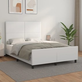 Rám postele s čelem bílý 140x190 cm umělá kůže 3125446