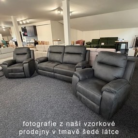 Sedací sestava MALAGA 2,5+1+1 s FUNKCÍ RELAX | tmavě šedá látka