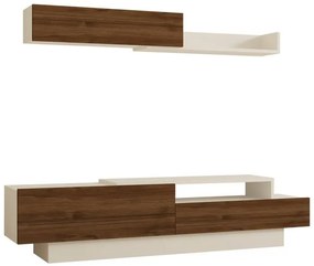 TV stěna / Sestava pod TV Elda - White, Walnut