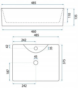 Keramické umyvadlo na desku REA BASARO CERES bílé