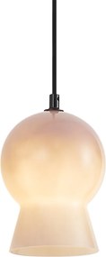 Retro závěsná lampa černá s béžovým sklem pro 1-fázový kolejnicový systém - Iconic Bell