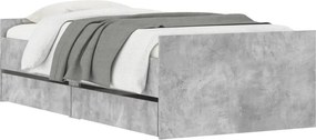 Rám postele se zásuvkami betonově šedý 75 x 190 cm Small Single 3207388
