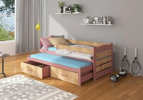 Postel dvojitá s bariérou a matracemi TIARRO 180x80