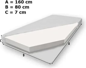 Dvojitá postel s bariérkou a matracemi CASIMO II CAT 160x80