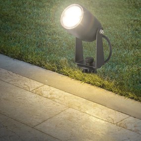 BRI 3927035 CONNECT TO SHINE startovací sada 12V zahradní osvětlení - trafo, 3x LED bodové svítidlo se zápichem, nastavitelné, IP65, černá - BRILONER