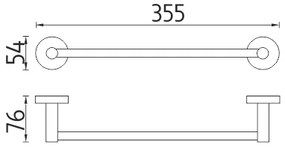 Nimco Držák na ručníky, 35,5 cm UNIX - UN 13035-26