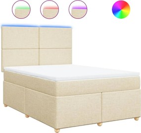 Box spring postel s matrací krémová 140x200 cm textil 3293601