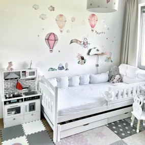 INSPIO Dětské samolepky na zeď - Růžové samolepky balónů se jménem dítěte