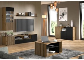 BIM Závěsná skříňka AURIS 1D dub artisan / černá mat