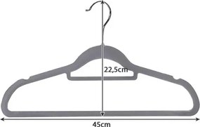 Sametová ramínka na oděvy – dvojitá - sada 20 ks