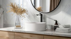 Invena Alonia, vysoká umyvadlová baterie h-289, černá lesklá, INV-BU-70-W04-V