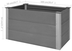 vidaXL Vyvýšený záhon dřevoplast 100 x 50 x 54 cm šedý