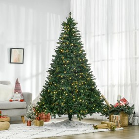 HOMCOM Vánoční strom, 700 teplých bílých LED diod, 2154 větviček, nehořlavý, plast/kov, 210 x 142 cm, zelený