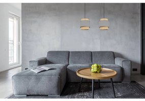 Závěsné svítidlo Boho, 2x jutové/šedé textilní stínítko