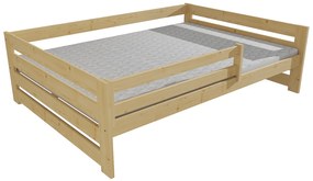 Vomaks Dětská postel DP 025 XL se zábranou Rozměr: 140 x 200 cm, Barva: surové dřevo