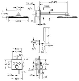 GROHE 34875000 - Sprchový systém PRECISION SMARTCONTROL 310 mm lesklý chrom