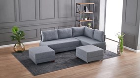 Atelier del Sofa Rohová sedací souprava Fly Corner Sofa Bed Right- Grey, Šedá