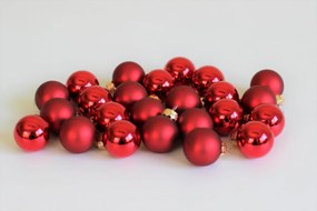 Červené skleněné vánoční koule 10cm 4ks