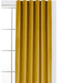 Sametový dimout závěs v hořčicové barvě 140x300 cm Velto – Filumi