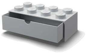 Šedý stolní box se zásuvkou LEGO® Brick, 31,6 x 11,3 cm