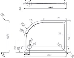 Olsen Spa Venets 120 x 90 x 3 cm VANKASCTVR9012R sprchová vanička pravá Koupelny Bernold