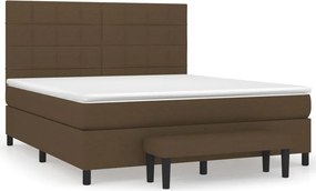 Box spring postel s matrací tmavě hnědá 160x200 cm textil 3136608
