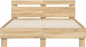 Rám postele s čelem dub sonoma 135 x 190 cm kompozitní dřevo 3207443