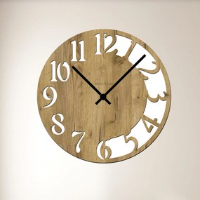 dřevo života Nástěnné hodiny CLOCK Zvolte barvu dekoru: Dub zlatý, Zvolte velikost hodin (cm): 35x35, Barva ručiček: Černé