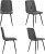 Aosom Jídelní židle 4 kusy, pohodlné moderní, kovové čalouněné se zádovou opěrkou, elegantní design, vzhled sametu, černá