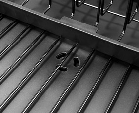 Černý nastavitelný plastový odkapávač 35,5x38 cm Extend Steel Plus – Joseph Joseph