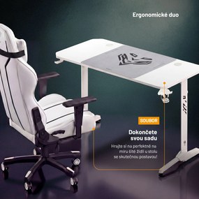 Bílý herní a kancelářský stůl X-Mate 160 x 75 x 75 cm – Doablo Chairs