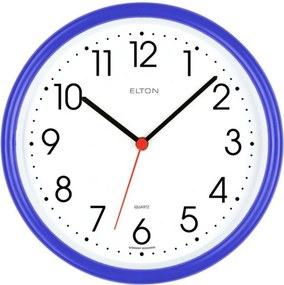 ELTON Kulaté plastové nástěnné hodiny české výroby Elton Minor – modré E21.4758.30.002756