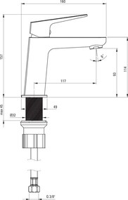 Deante Blur, umyvadlová baterie h-157, bílá matná, DEA-BQL_A20M