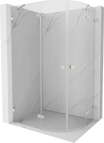 Mexen Lunar, půlkruhový sprchový kout naklápěcí doleva 100 x 90 cm, 8mm čiré sklo, ocelový profil, 833-100L-090P-97-00