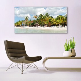 akrylový obraz Pláž Palma Stromy Krajina 120x60 cm