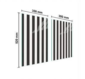 Skleněná Ochranná Deska Do Kuchyně 65x52 Pásky