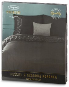 BAVLNĚNÉ LOŽNÍ POVLEČENÍ LANA3 160X200 CM, 2KS 70X80 CM ČERNÁ