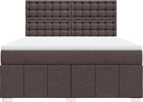 Box spring postel s matrací tmavě hnědá 180x200 cm textil 3294064