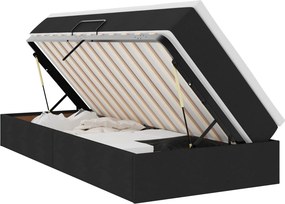 Postel s úložným prostorem a matrací Černá 90 x 200 cm 3370202