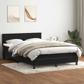 Box spring postel s matrací černá 160x210 cm samet 3316313
