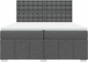 Box spring postel s matrací tmavě šedá 200x200 cm textil 3294090