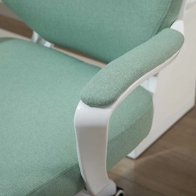 Kancelářská židle Vinsetto ergonomická s houpací funkcí čalouněná 360° otočná kolečka polyester zelená 62x69x92-100cm
