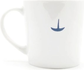 Porcelánový hrnek Loďky na vlnách, 500 ml – modrobílý, s autorským designem