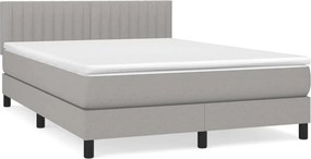 Box spring postel s matrací světle šedá 140 x 200 cm textil 3140217