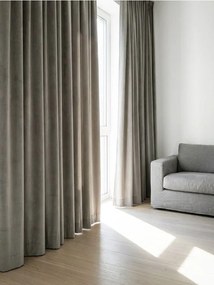 Sinsay - Jednobarevný závěs na řasící pásce s velurovým povrchem - šedá