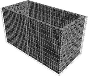 Gabionový vyvýšený záhon ocel 180 x 90 x 100 cm stříbrný 142366